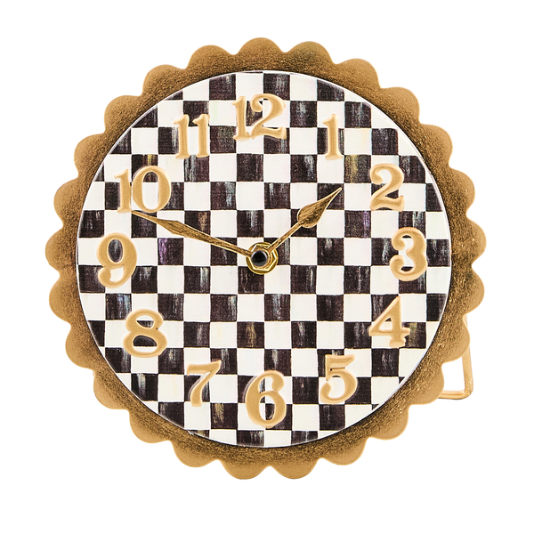 courtly check scalloped desk clock - MISI HOME
