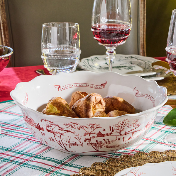 Country Estate Winter Frolic 11" Serving Bowl - Ruby - MISI HOME