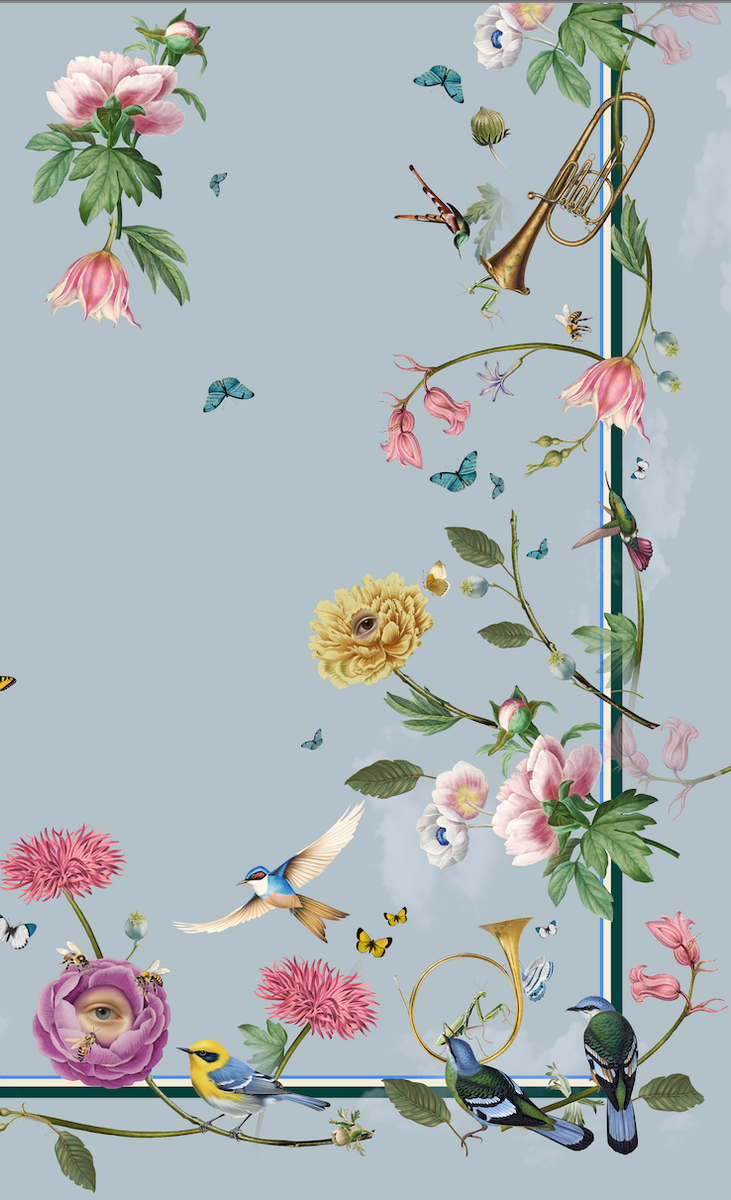 TABLECLOTH BLUE POLLEN MELODY 150 x 150 cms - MISI HOME