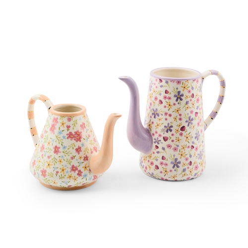 posie patch ceramic teapot vases, set of 2 - MISI HOME