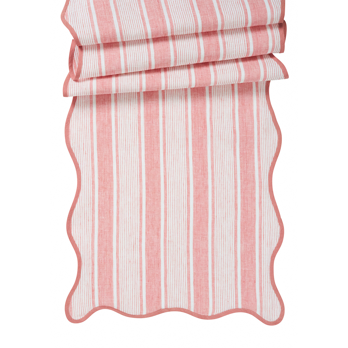 Cabana Stripe 18" x 90" Table Runner - Coral - MISI HOME