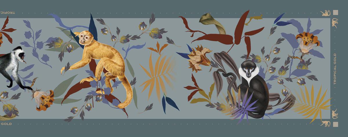 TABLE RUNNER BLUE MONKEYS 280cm - MISI HOME