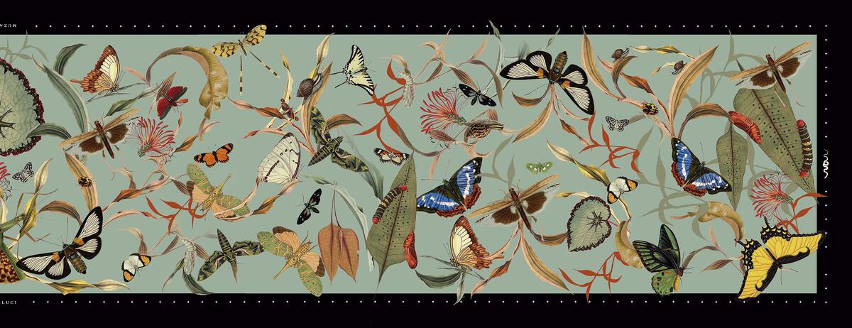 TABLE RUNNER BLACK BUTTERFLY 280cm - MISI HOME