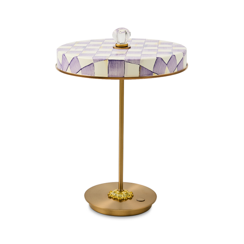 violet check led rechargeable disk table lamp - MISI HOME