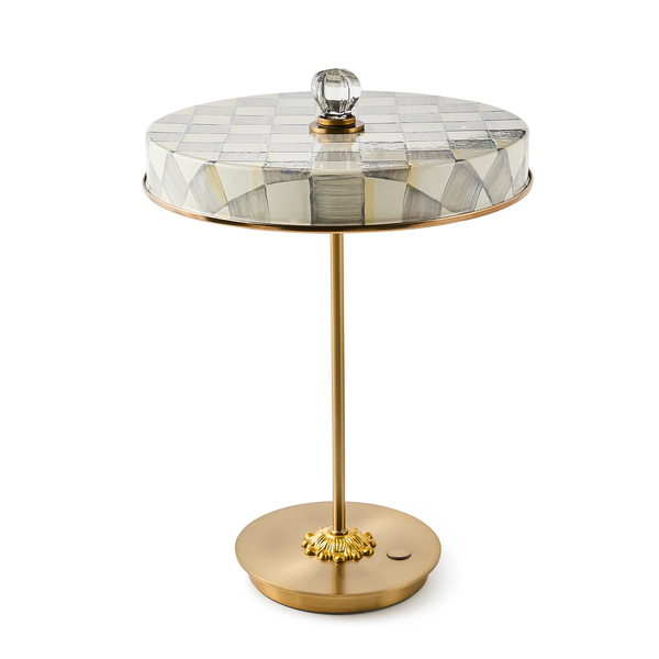 sterling check led rechargeable disk table lamp - MISI HOME