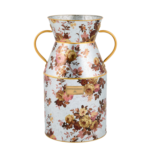 wild rose galvanized large milk can - MISI HOME