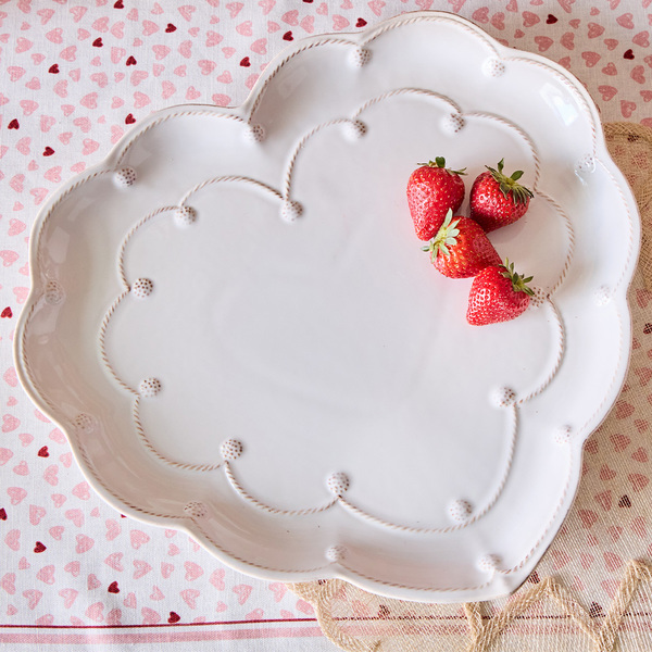 Berry & Thread 15" Heart Platter - Whitewash - MISI HOME