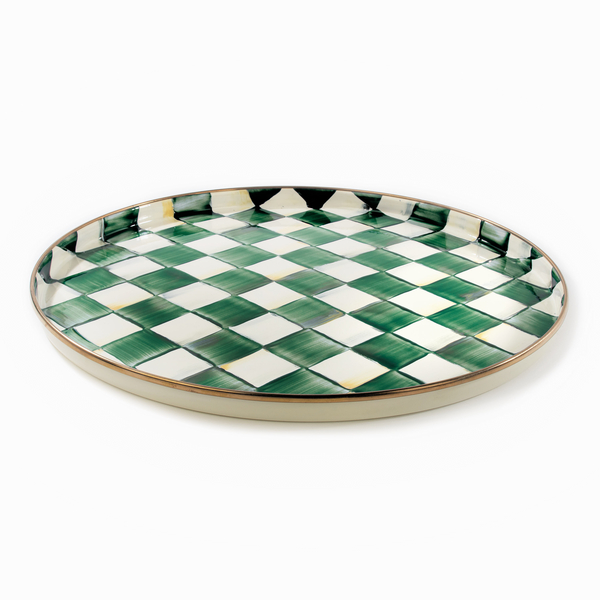 emerald check round tray - MISI HOME