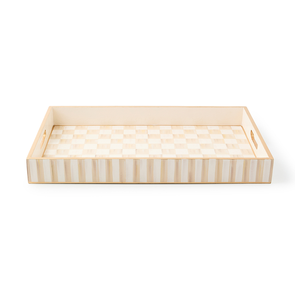 mocha check serving tray - MISI HOME