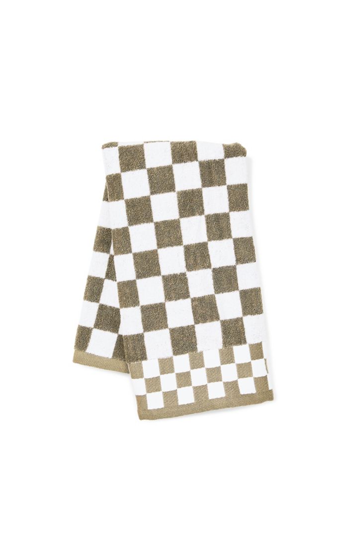 mocha check hand towel - MISI HOME