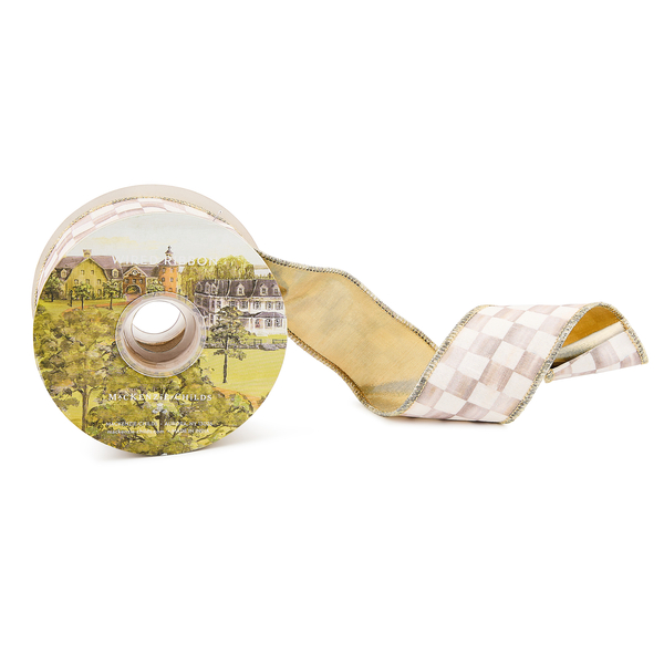 mocha check 2" ribbon - MISI HOME
